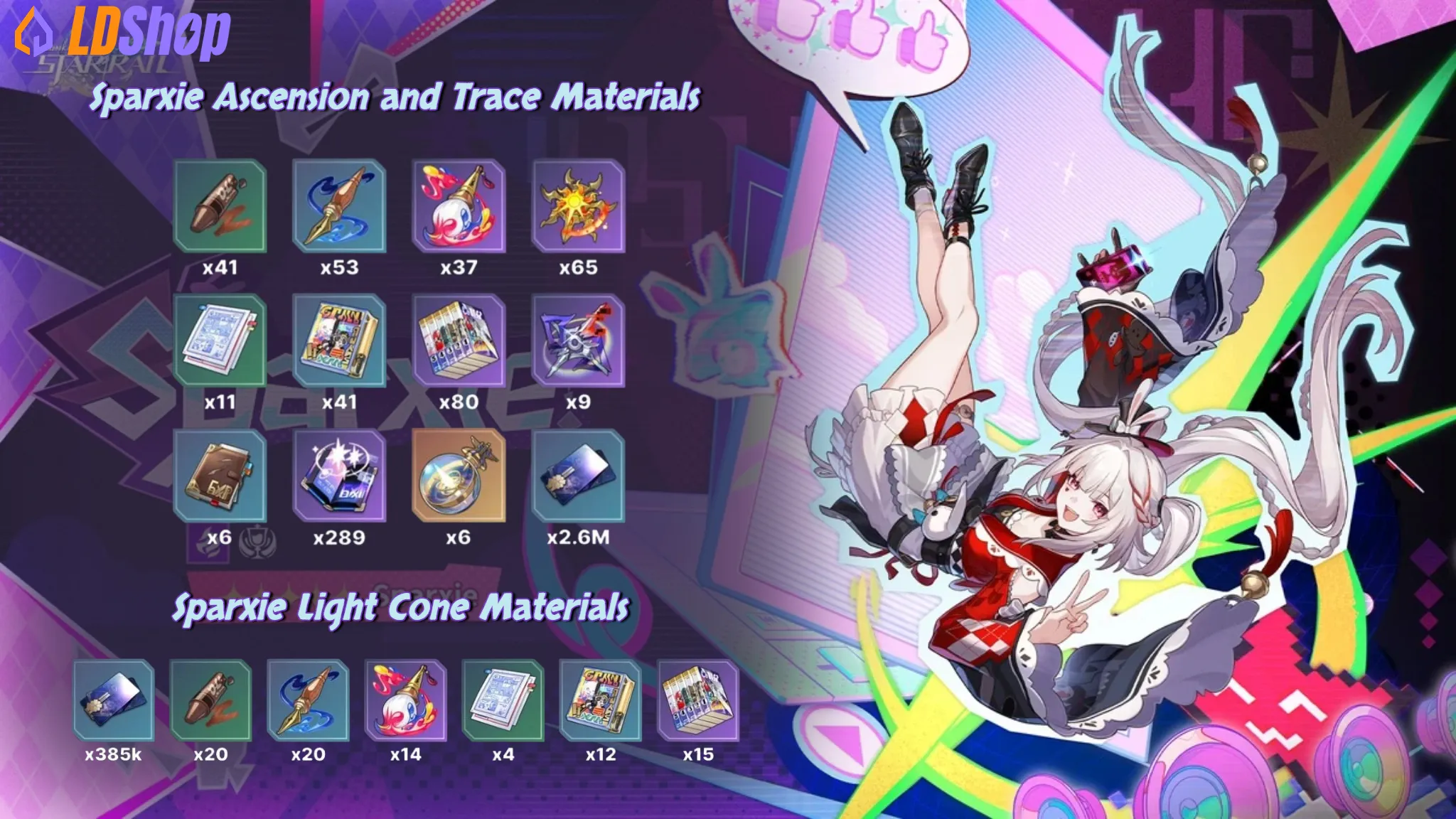 HSR Sparxie Materials Pre-farm Guide: Ascension, Trace & Light Con